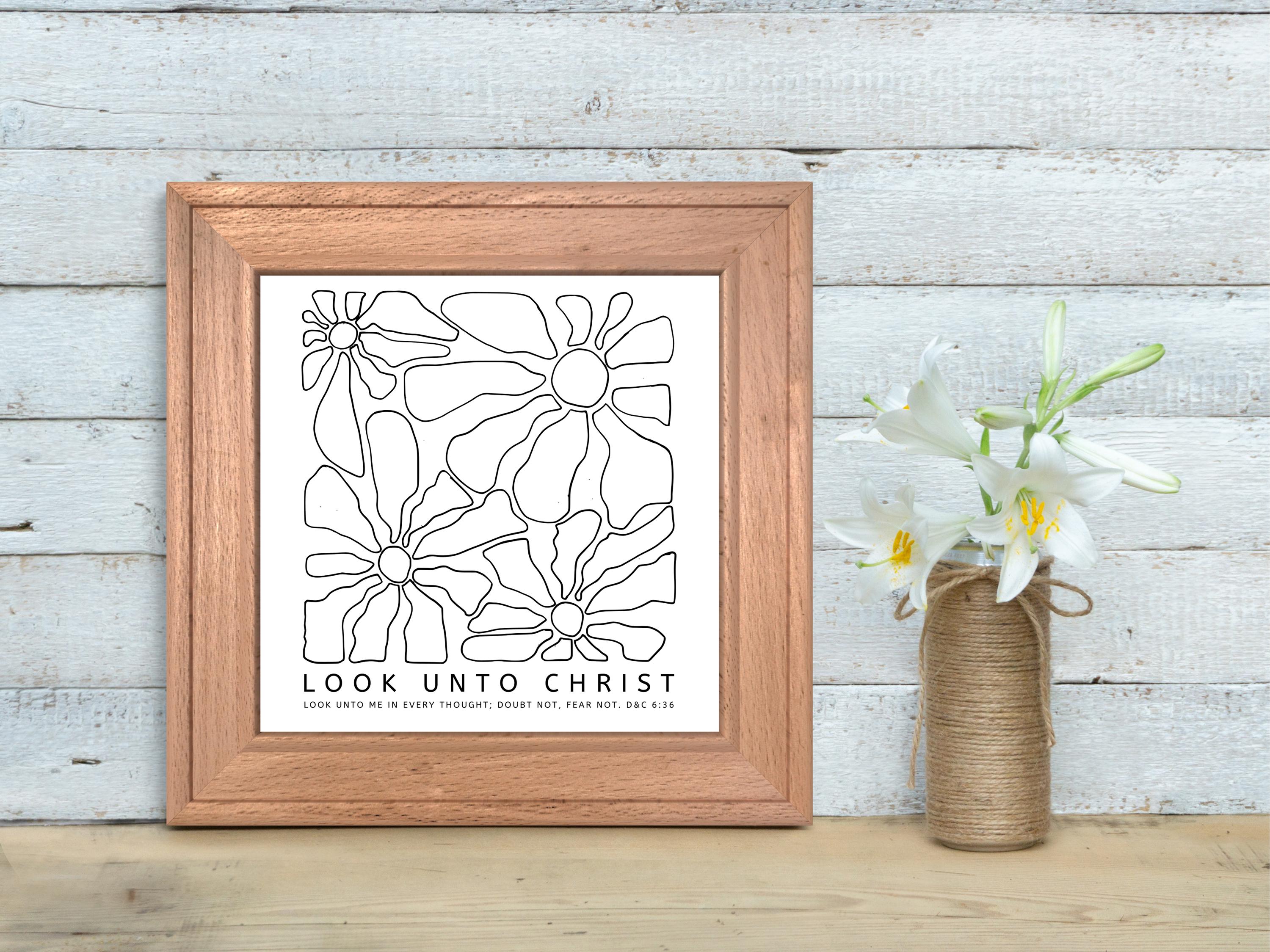 Look Unto Christ Line Art: LDS Coloring Pages (digital Download) - Etsy