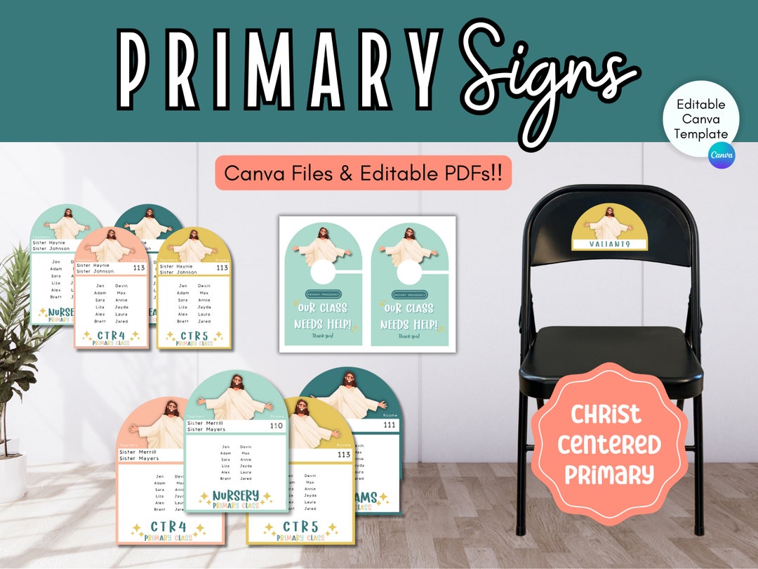 LDS Primary Chair and Door Signs | Come Follow Me Book of Mormon 2024 ...