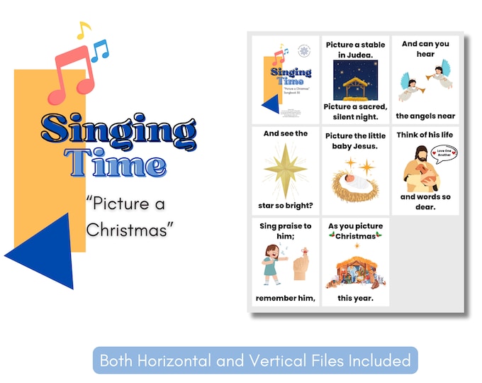 Picture a Christmas Flip Chart Visual Aids Printable Lyrics PDF ...