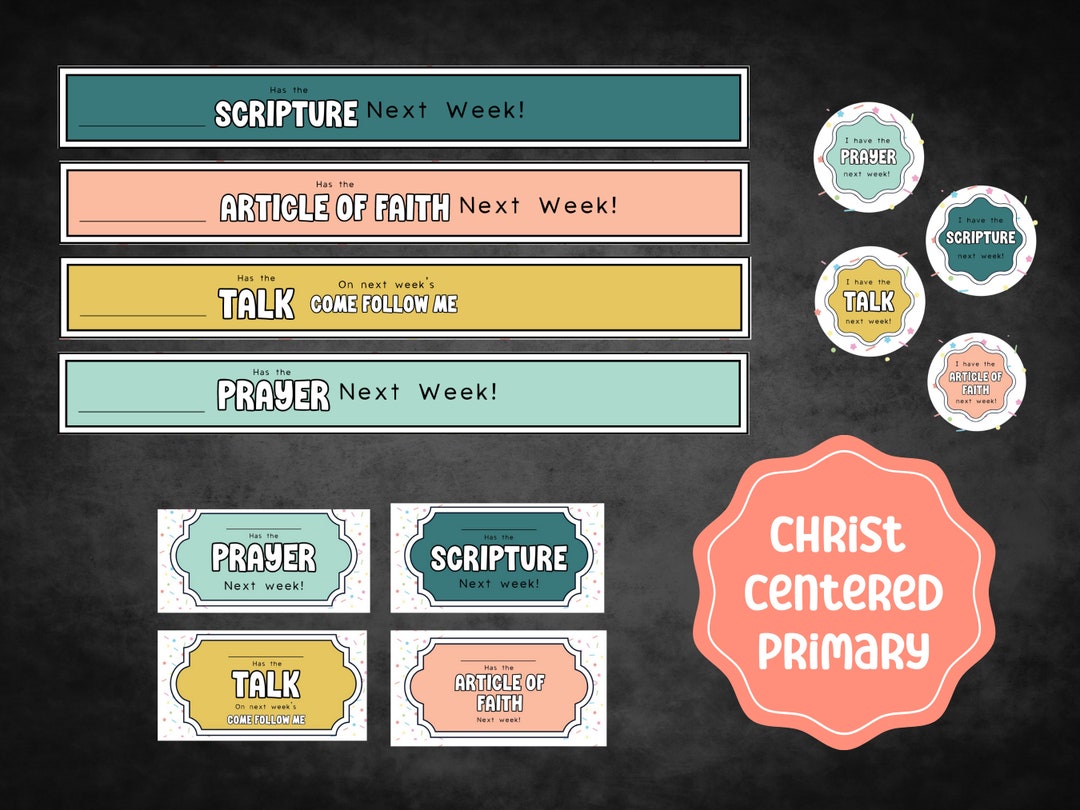 LDS Primary Sharing Time Assignment Tags and (Instant Download) - Etsy