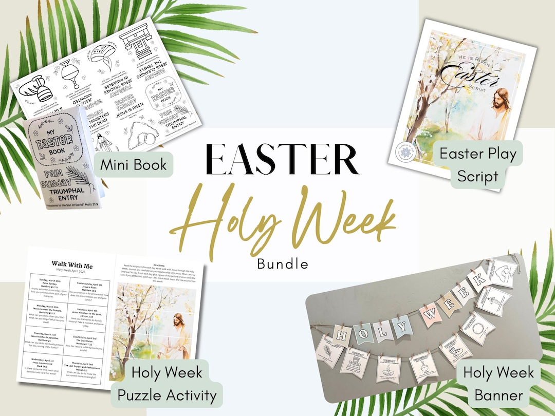 LDS Easter Script Printable | Holy Week Mini Book | Holy Week Banner ...