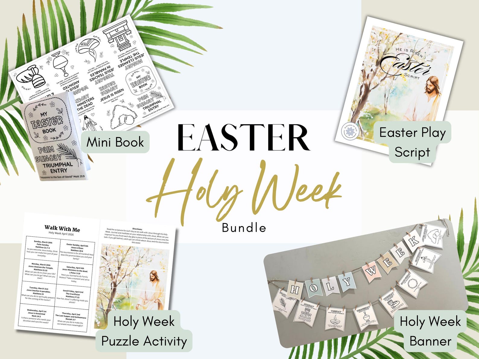 LDS Easter Script Printable | Holy Week Mini Book | Holy Week Banner ...