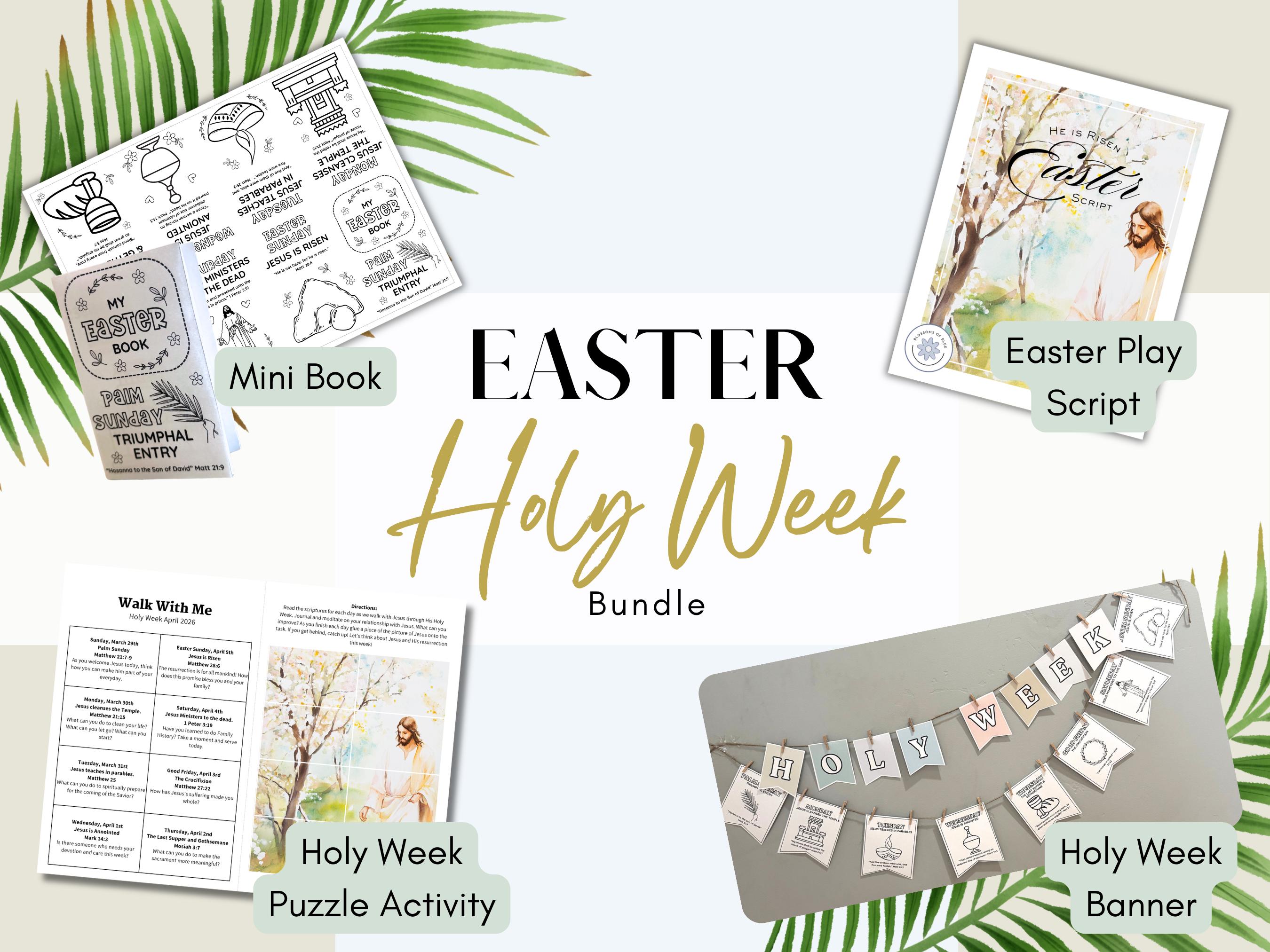 LDS Easter Script Printable | Holy Week Mini Book | Holy Week Banner ...