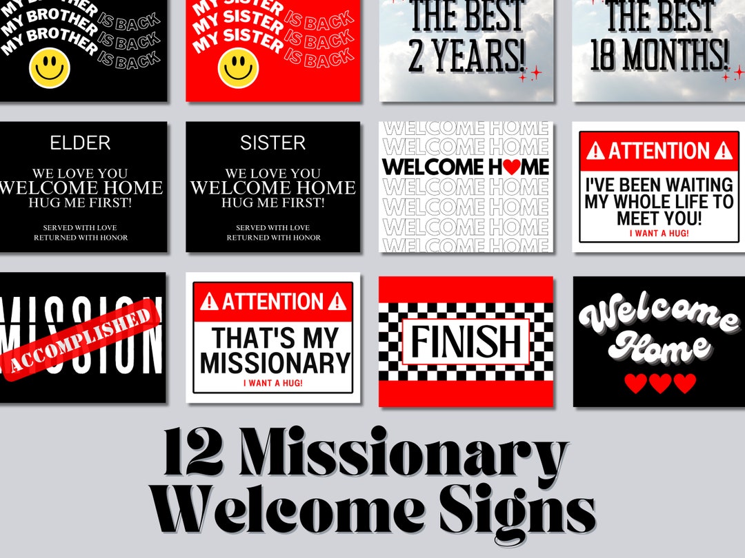 12 LDS Missionary Welcome Home Signs | Homecoming Airport Posters | LDS ...