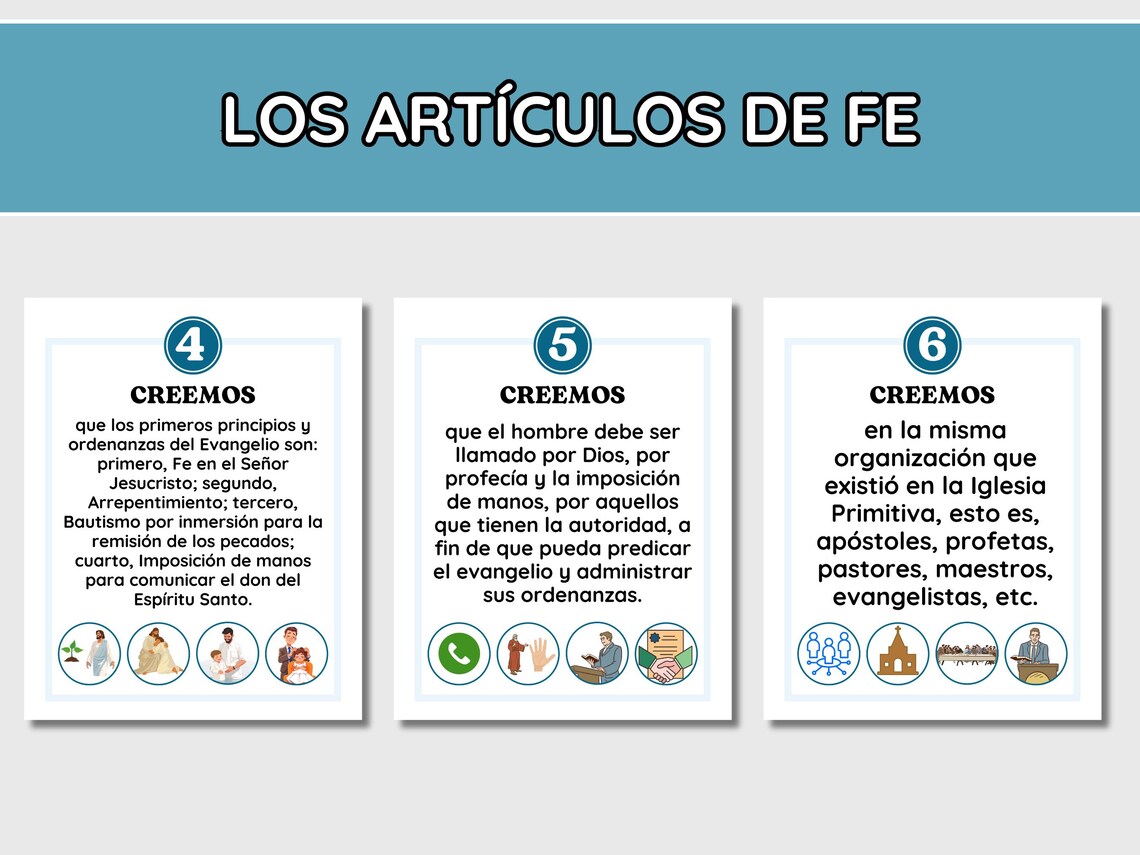 Los Articulos De Fe Print: LDS Primary, Doctrine & Covenants (digital ...