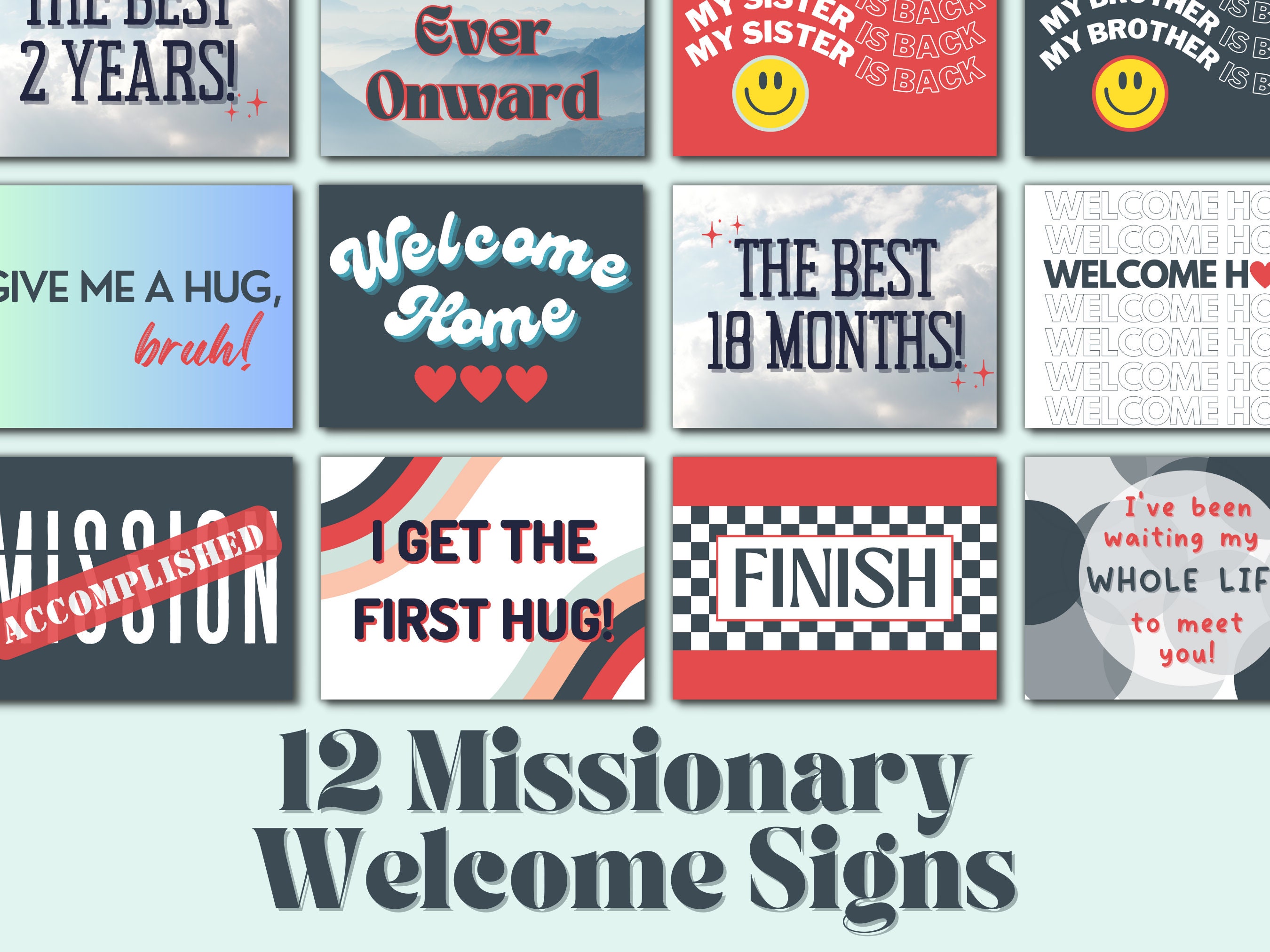 12 Lds Missionary Welcome Home Signs Homecoming Airport Etsy