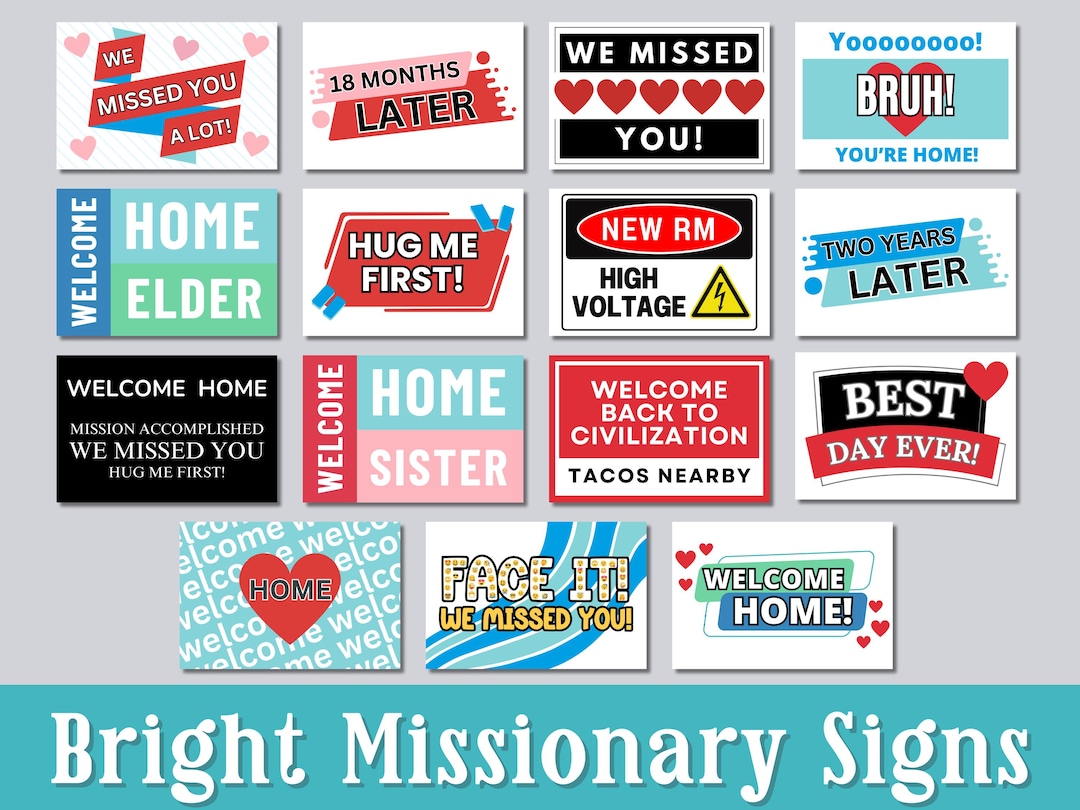 15 Bright LDS Missionary Signs | Homecoming Airport Posters | LDS ...