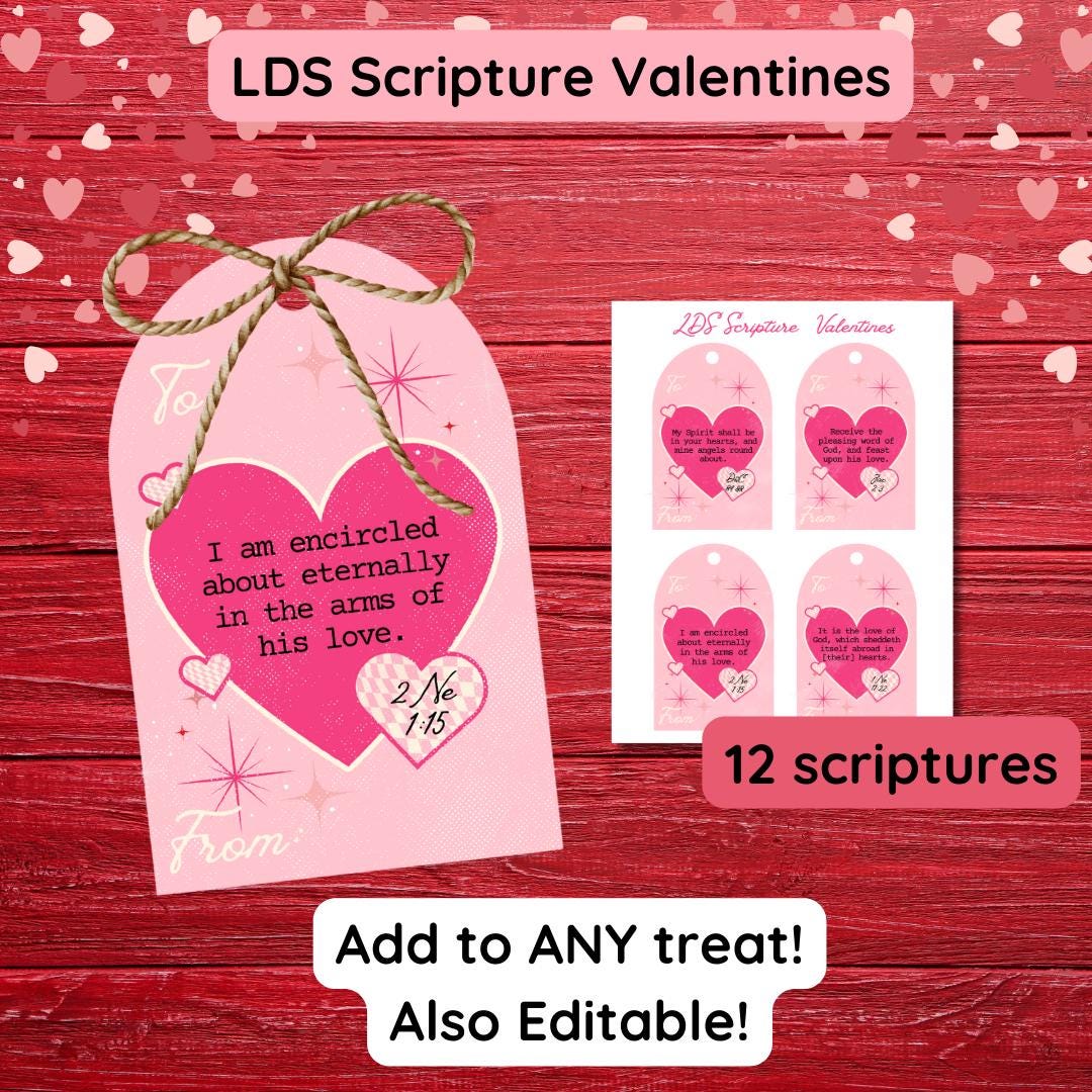 LDS Scripture Valentines | Add Any Treat | Ministering Church Valentine ...