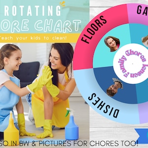 Rotating Family Chore Chart: Editable Canva Template (digital Download ...