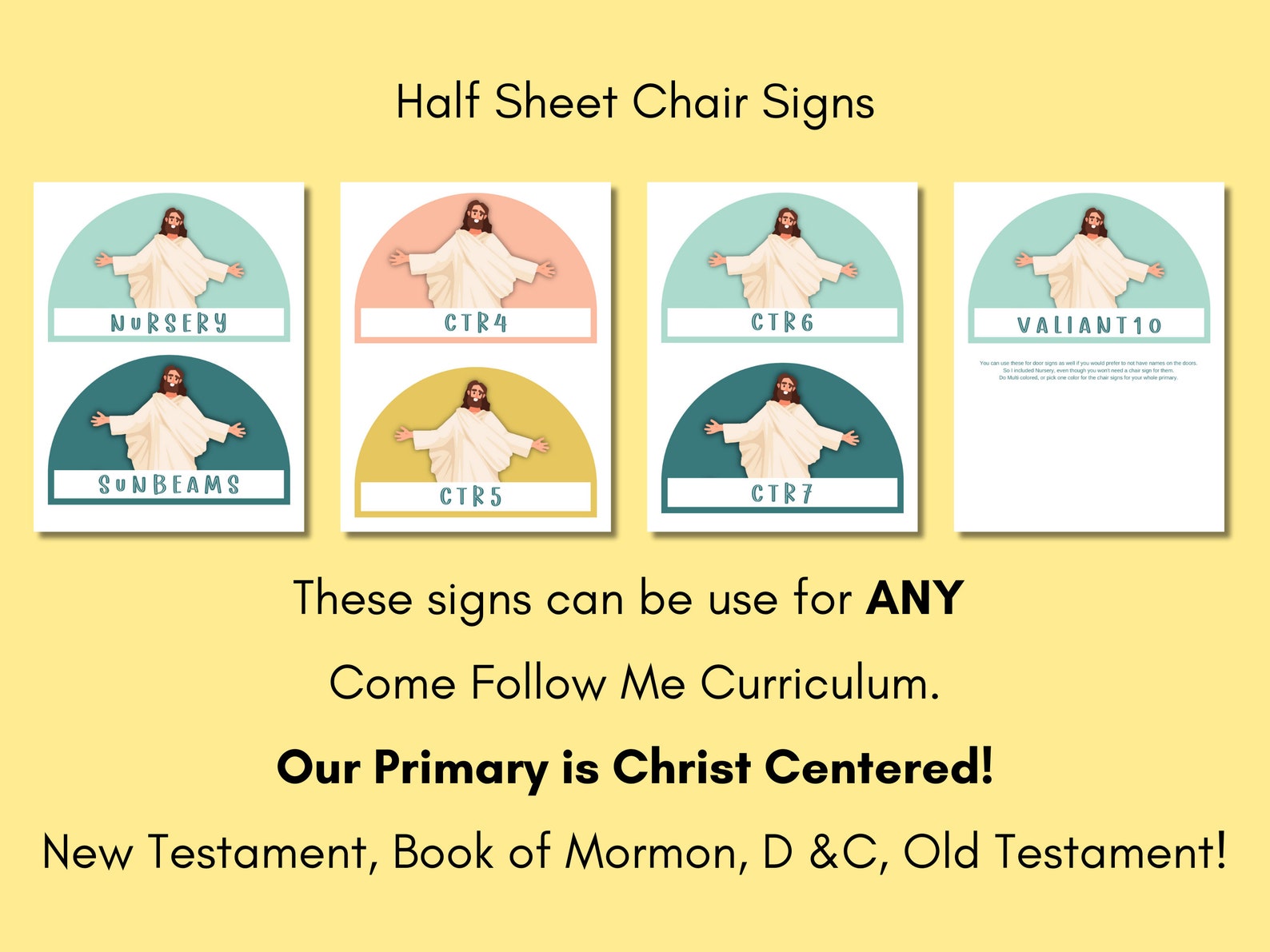 LDS Primary Chair & Door Signs: Book of Mormon 2024 (canva Template) - Etsy