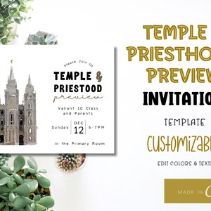 Temple and Priesthood Preview Invitation Temple and - Etsy