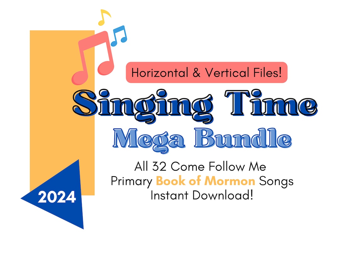 32 LDS Singing Time Flipcharts Bundle Primary Chorister 32 Songs ...