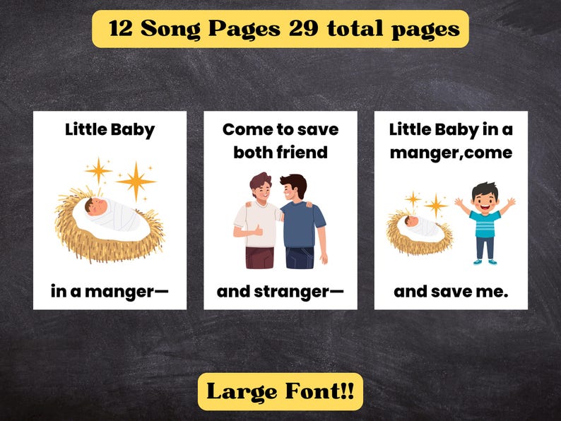 LDS Primary Singing Time Flip Chart: Little Baby in a Manger New Song ...