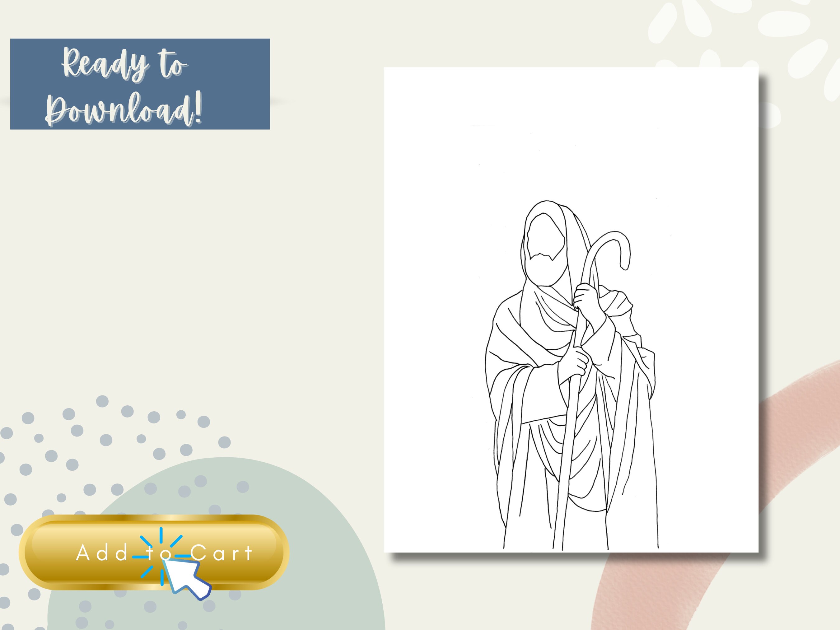 Good Shepherd Line Art Relief Society Activity Young - Etsy