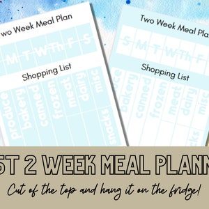 Two Week Meal Planner | Editable Canva Template | Printable | Meal Plan ...