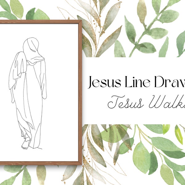 Jesus Line Drawing - Etsy