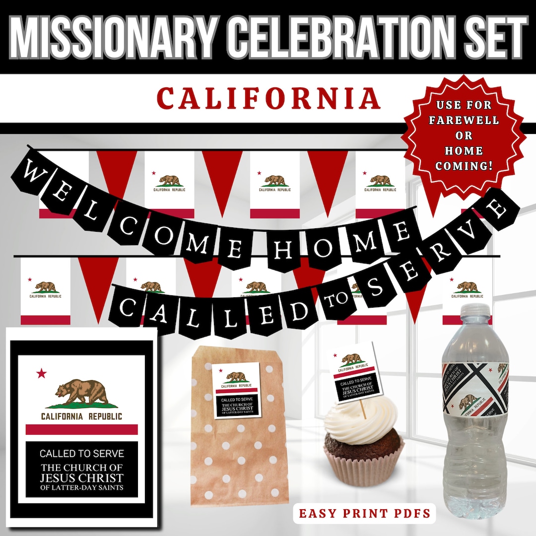 California LDS Missionary Celebration Set: Pennant Banner, Dessert ...