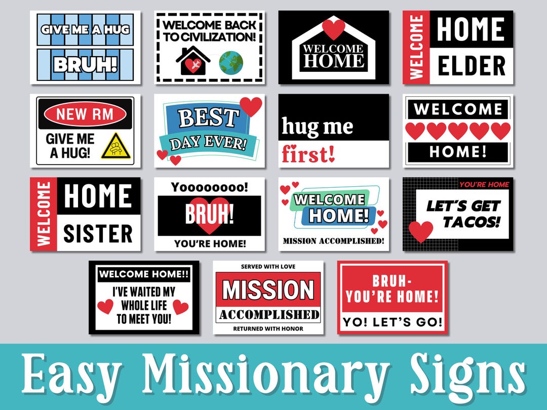 LDS Missionary Homecoming Signs: Airport Welcome Home Posters (digital ...