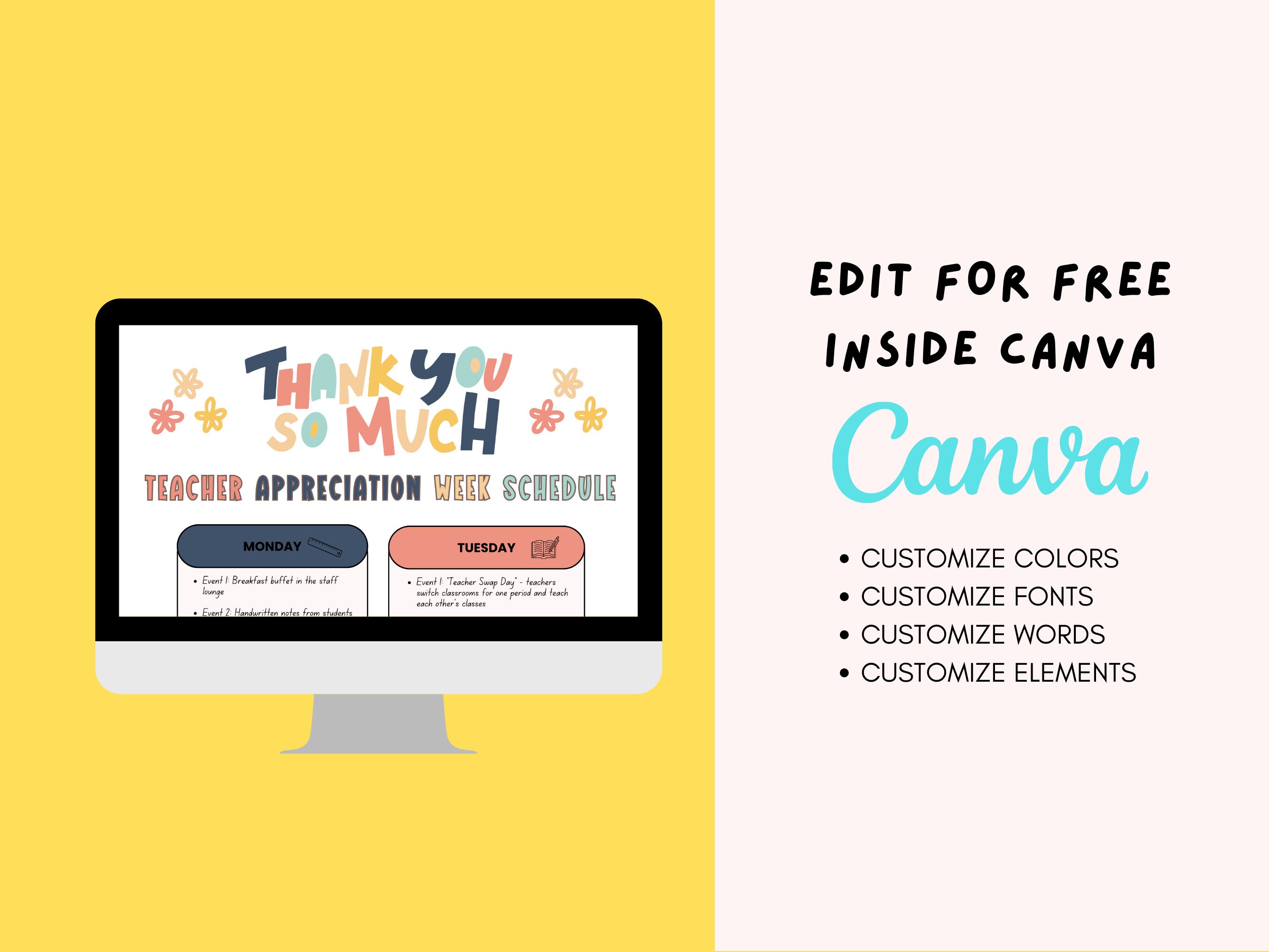 Teacher Thank You Week Teacher and Staff Appreciation - Etsy