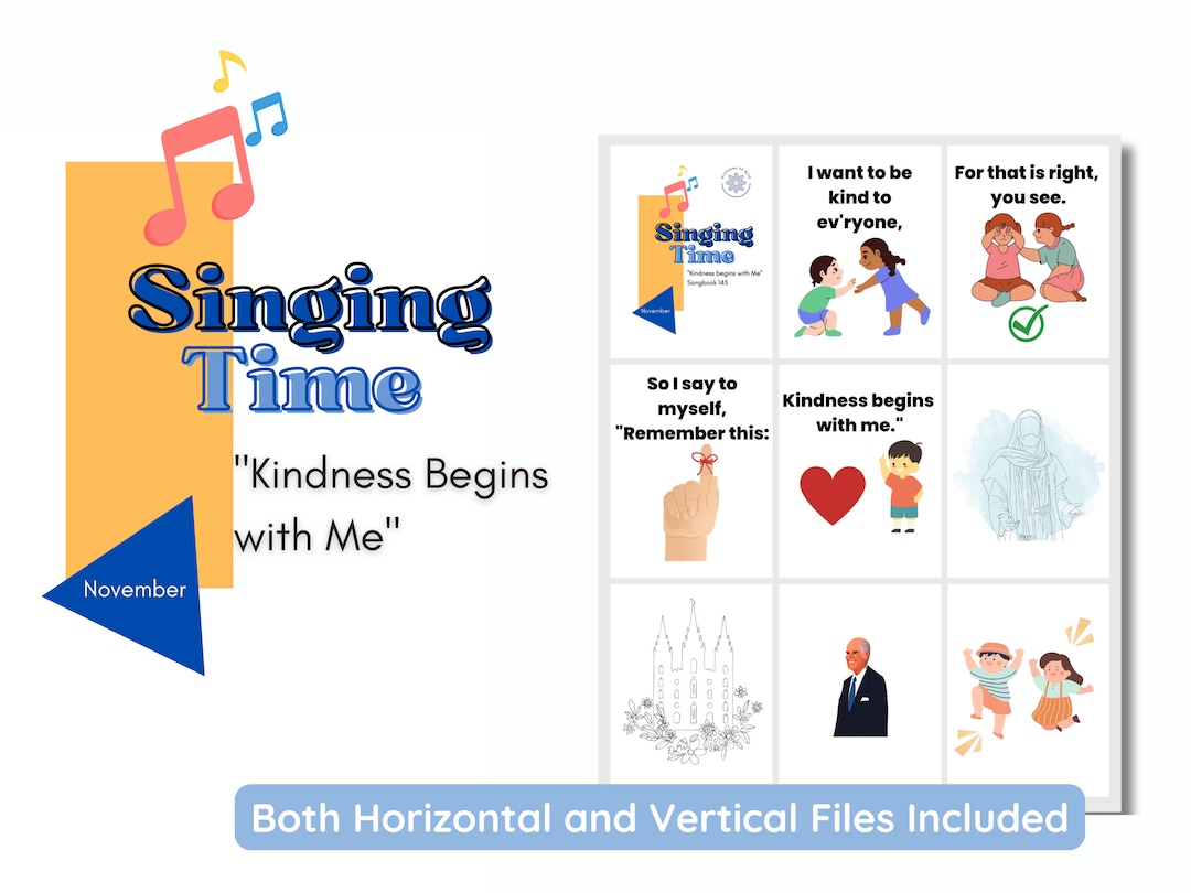 November 2023 LDS Singing Time | Kindness Begins With Me | Singing Time ...