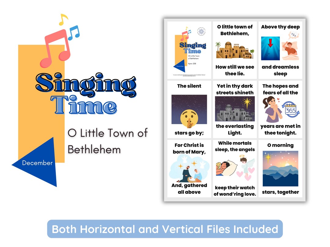 O Little Town of Bethlehem: LDS Singing Time Flip Chart (digital ...