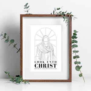 Look Unto Christ Line Art | LDS Youth Theme Activity | Young Women or ...