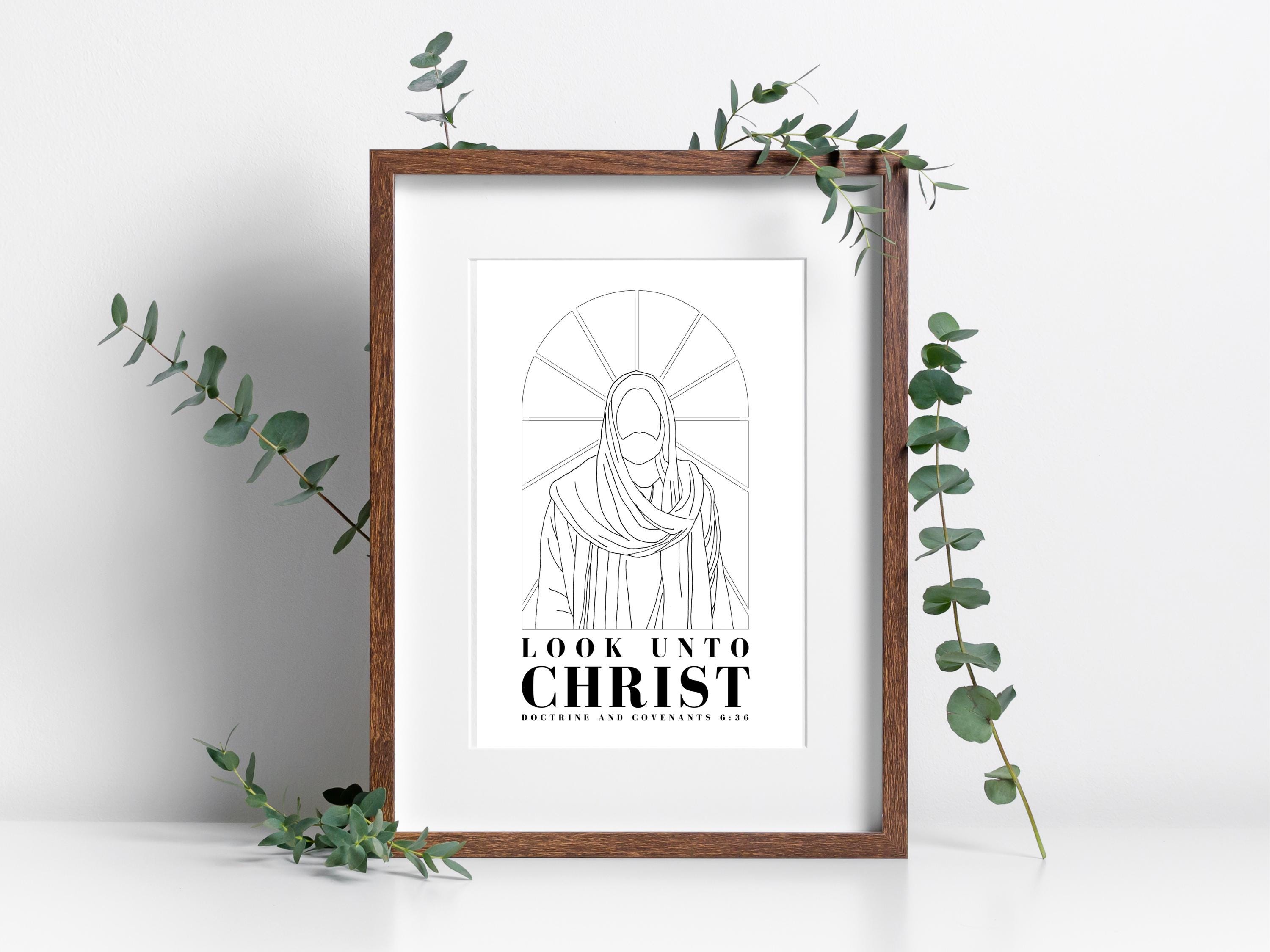 Look Unto Christ Line Art: LDS Coloring Pages (digital Download) - Etsy