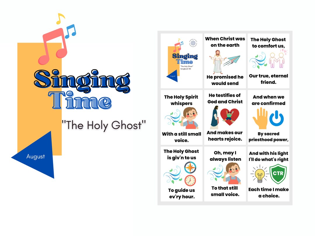 August 2023 LDS Singing Time the Holy Ghost Singing Time - Etsy