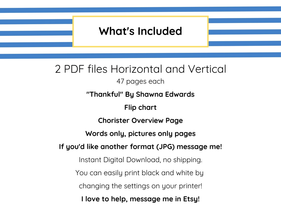 Thankful LDS Primary Singing Time Flip Chart (digital Download) - Etsy