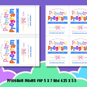 Bright Primary Program Invitation Printable Primary Presentation ...
