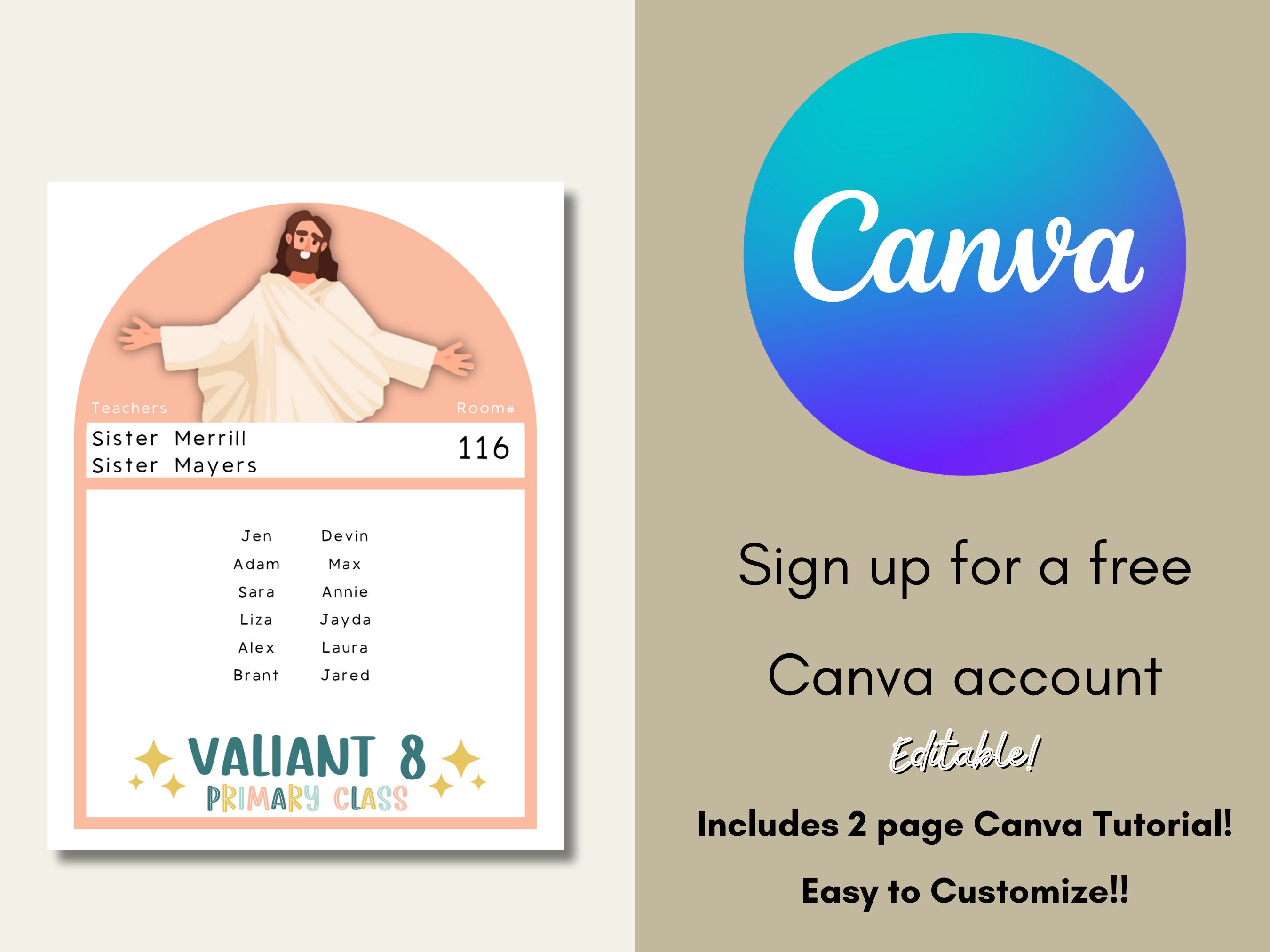 LDS Primary Chair & Door Signs: Book of Mormon 2024 (canva Template) - Etsy