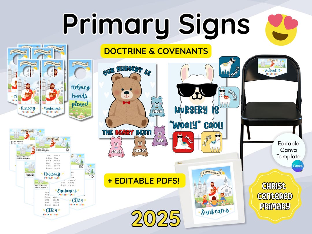 Classic LDS Primary Signs | Come Follow Me Doctrine & Covenants 2025 ...