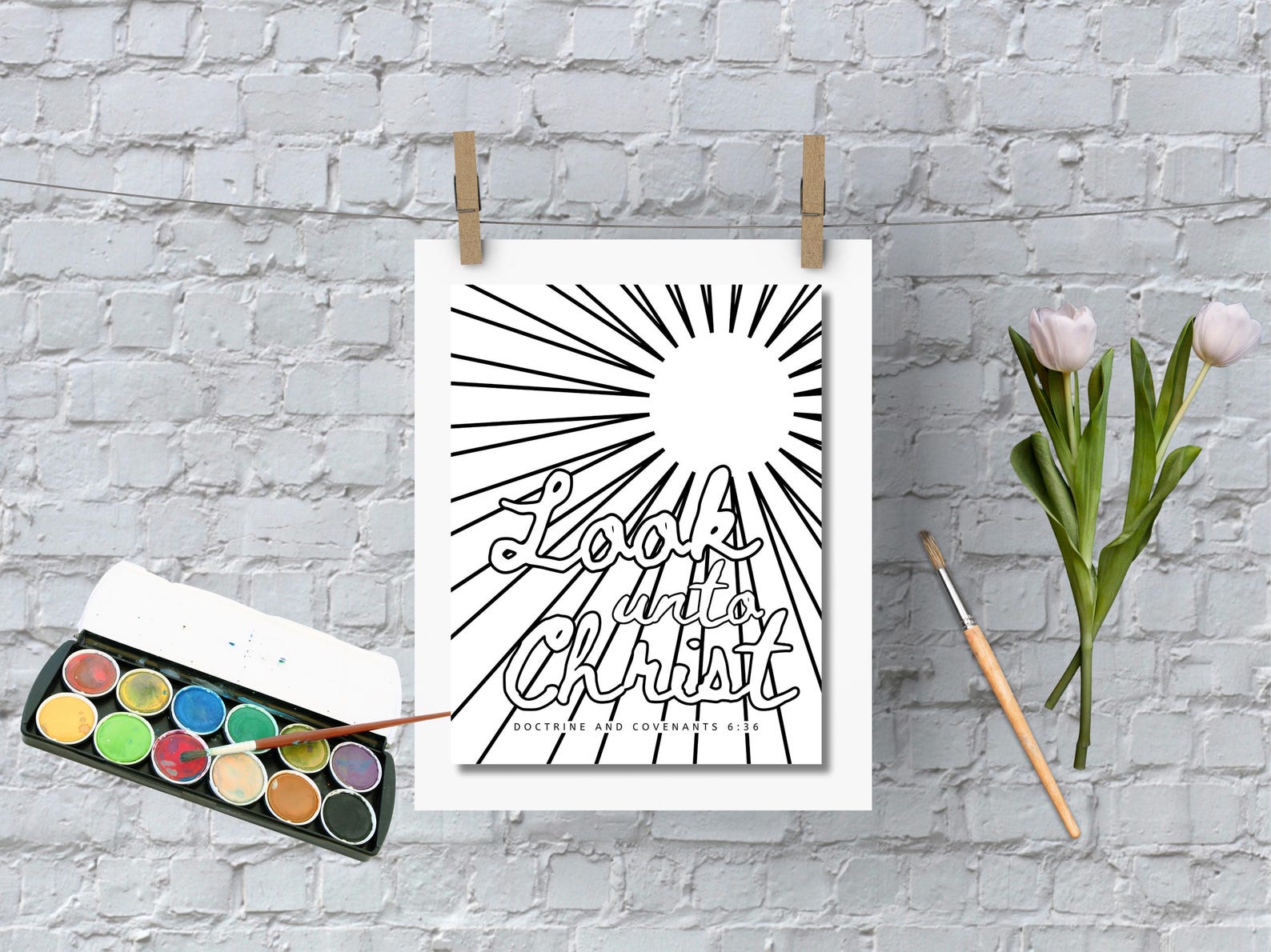 Look Unto Christ Line Art: LDS Coloring Pages (digital Download) - Etsy