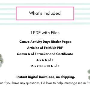 LDS Primary Activity Days Binder Pages and Articles of Faith Kit ...