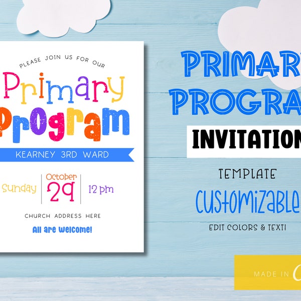 Lds Primary Presentation Invitation - Etsy