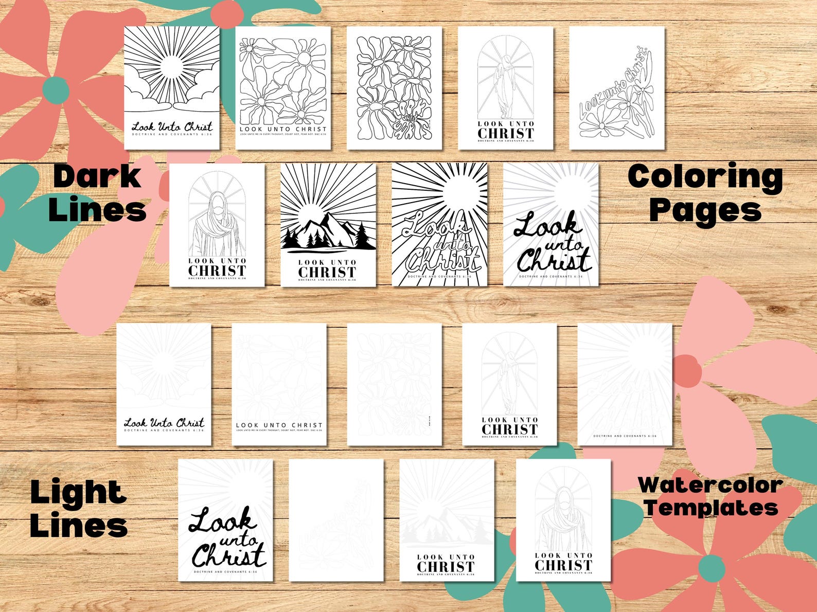 Look Unto Christ Line Art: LDS Coloring Pages (digital Download) - Etsy