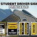 Student Driver Printable Signs: 12 Education Caution Decals (digital ...
