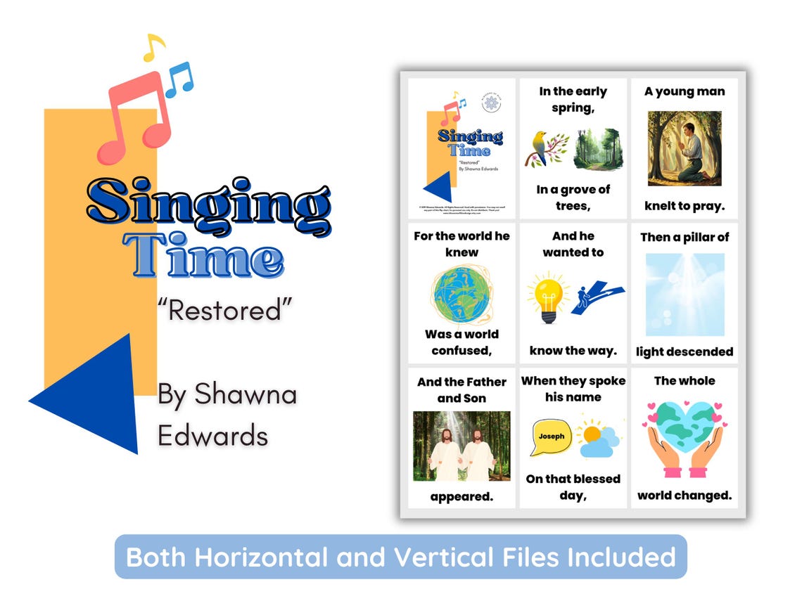 LDS Primary Singing Time Flip Chart: "restored" Song Visuals (digital ...