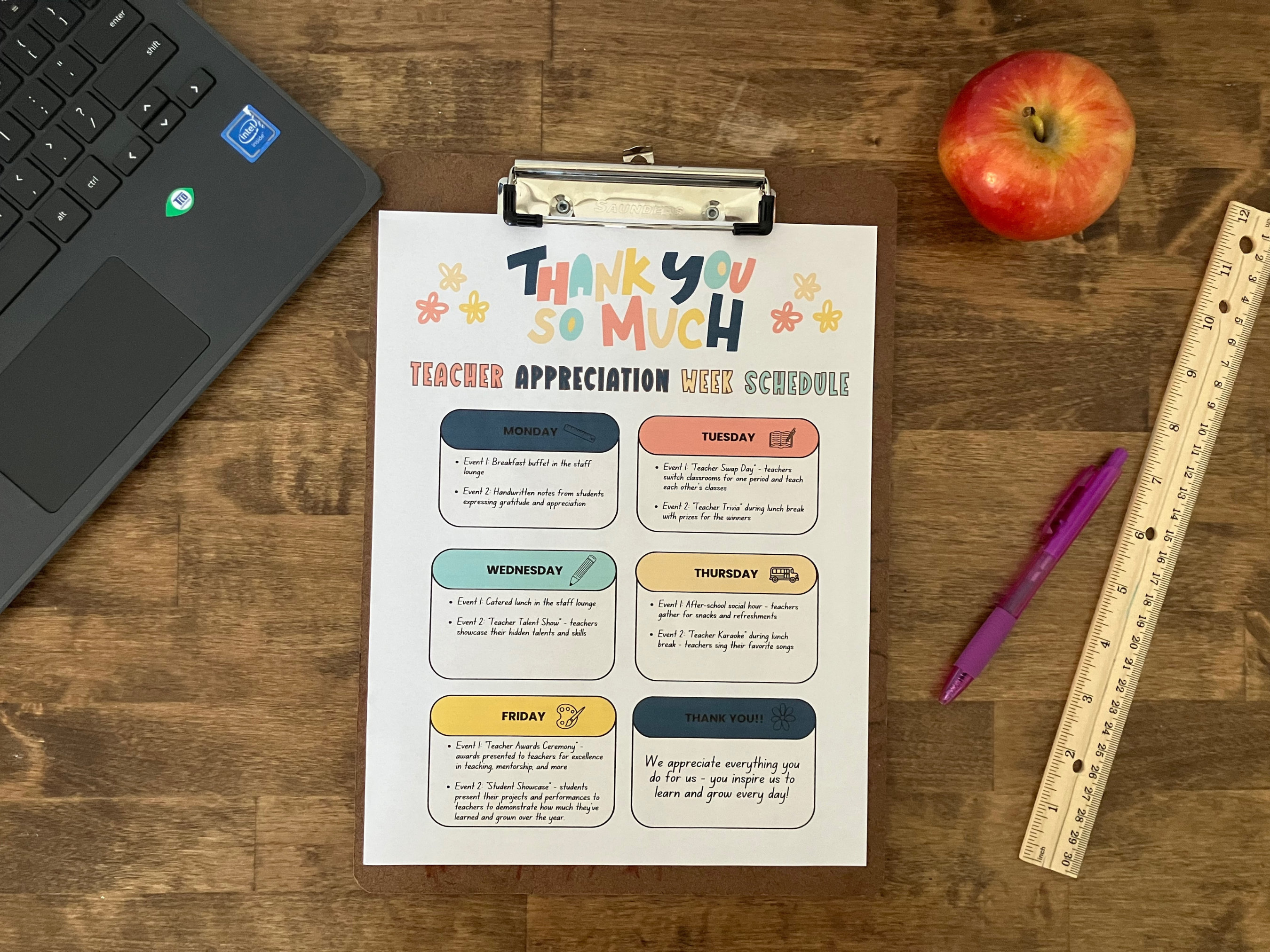 Teacher Thank You Week Teacher and Staff Appreciation - Etsy