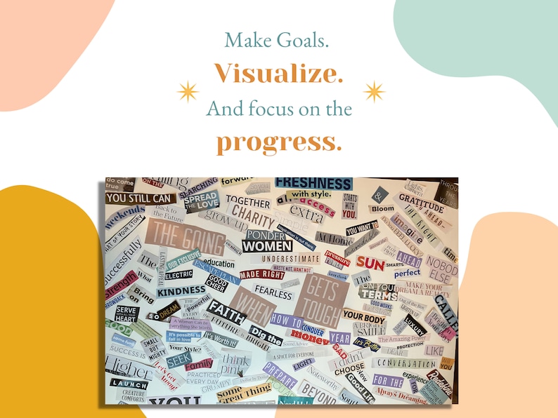 Vision Board Magazine Words: 400+ Goal Setting Cutouts (digital ...