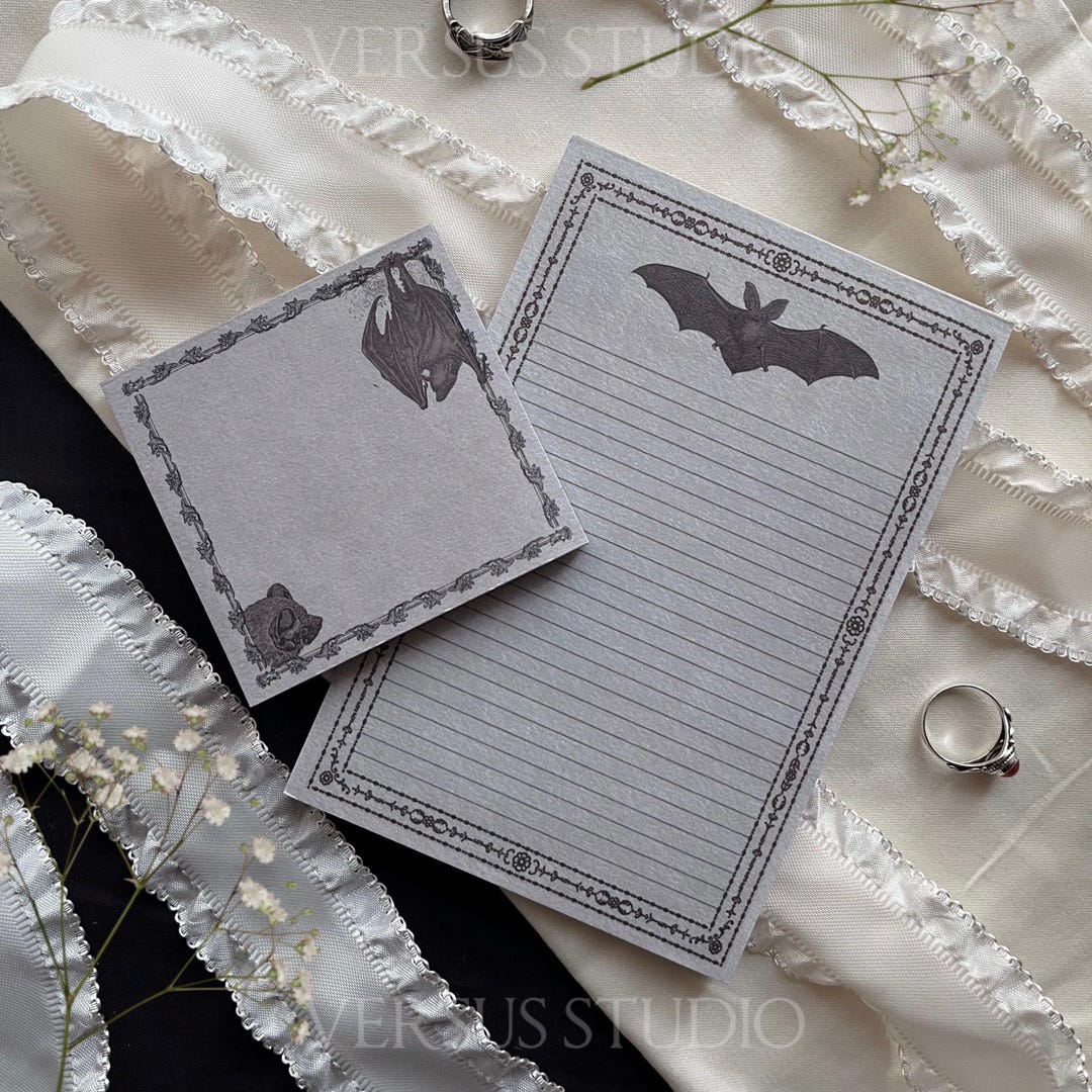 Vintage Style Gothic Bat Notepads - Etsy