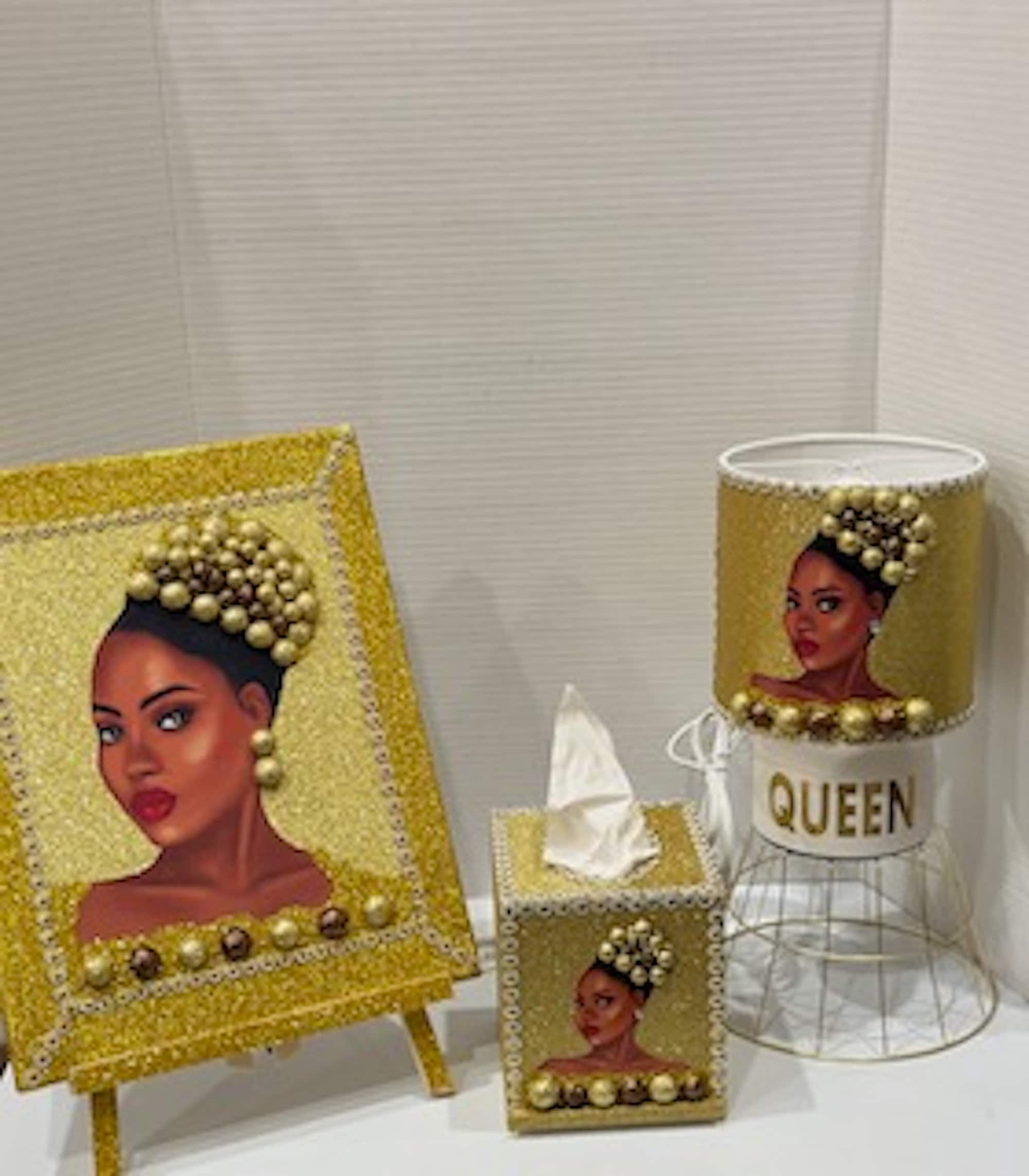 Tissue Box Cover, Diva Tissue Box, Afro American Art, Wooden Tissue Box ...