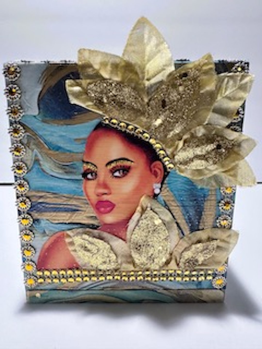 Tissue Box Cover, Diva Tissue Box, Afro American Art, Wooden Tissue Box ...