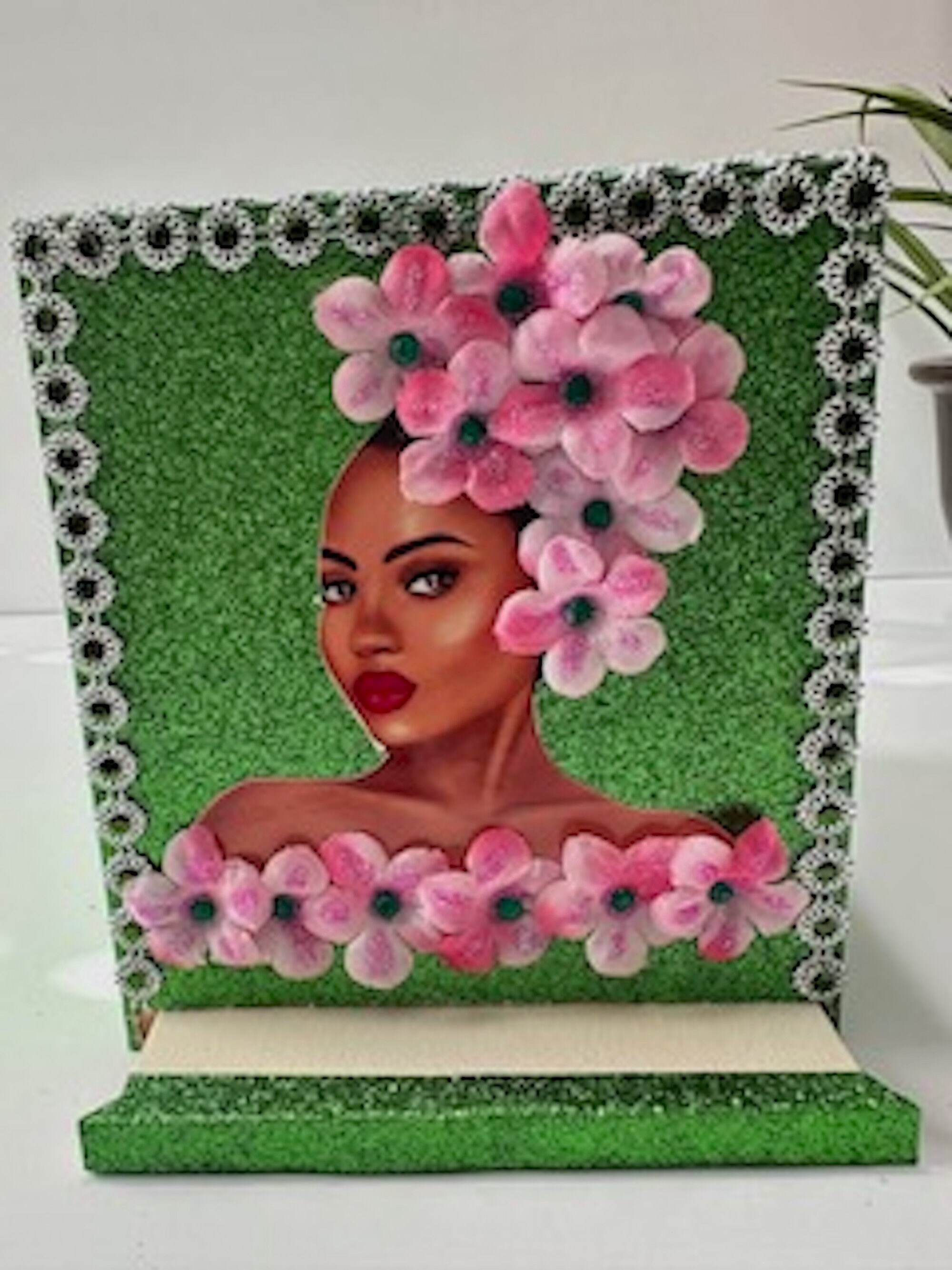 Tissue Box Cover, Diva Tissue Box, Afro American Art, Wooden Tissue Box ...