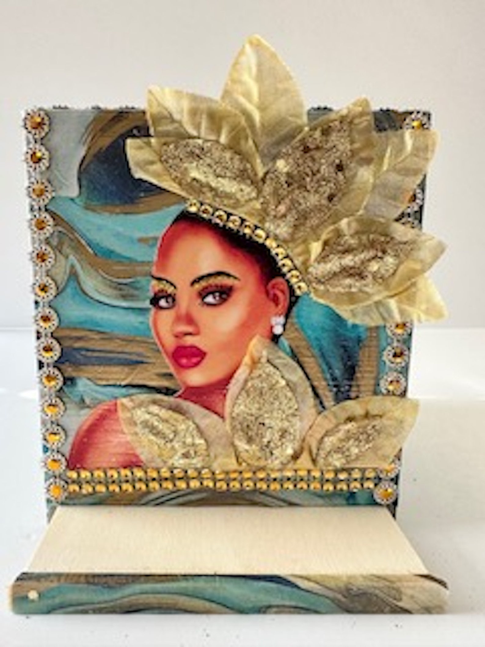 Tissue Box Cover, Diva Tissue Box, Afro American Art, Wooden Tissue Box ...