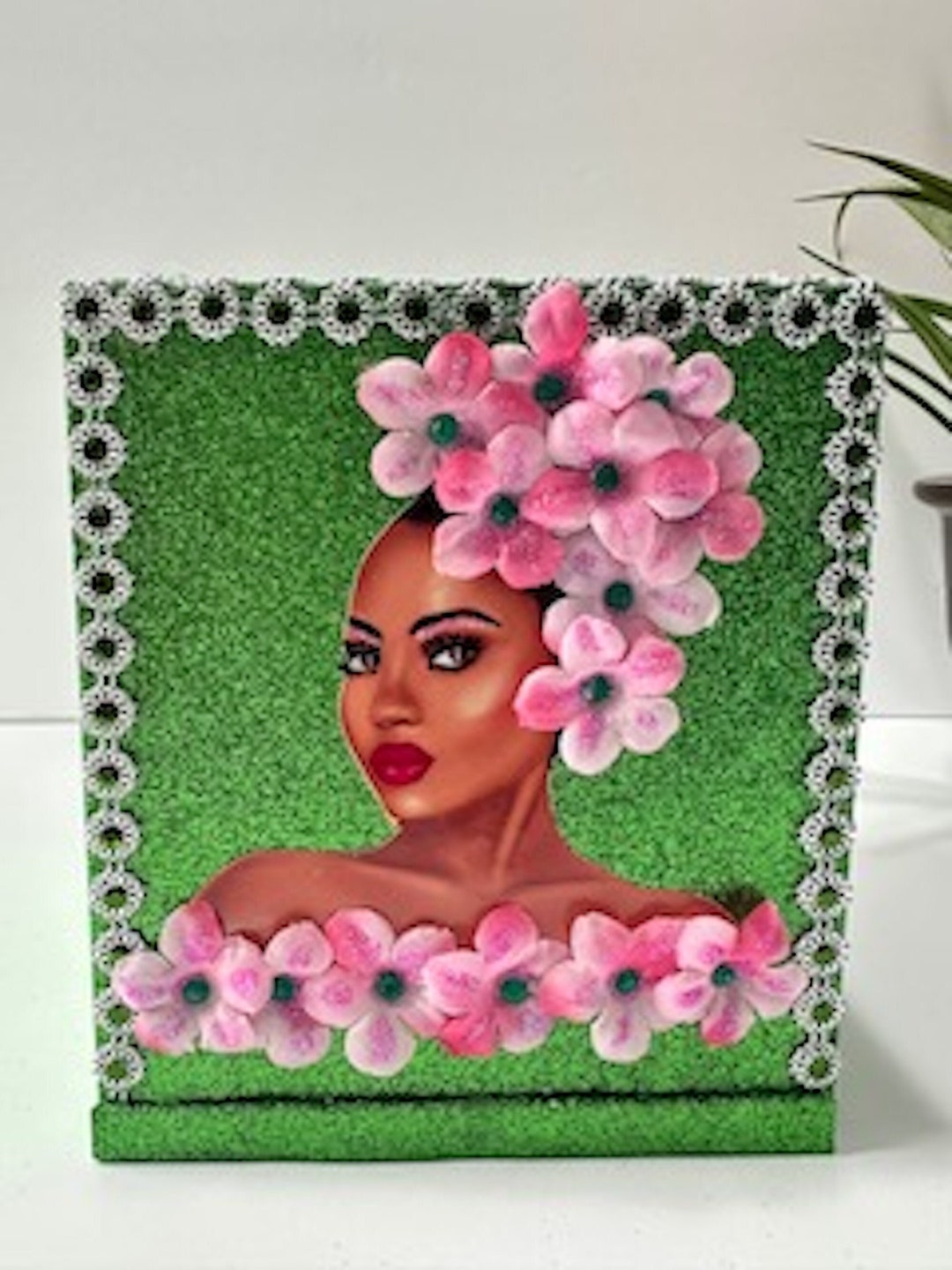 Tissue Box Cover, Diva Tissue Box, Afro American Art, Wooden Tissue Box ...