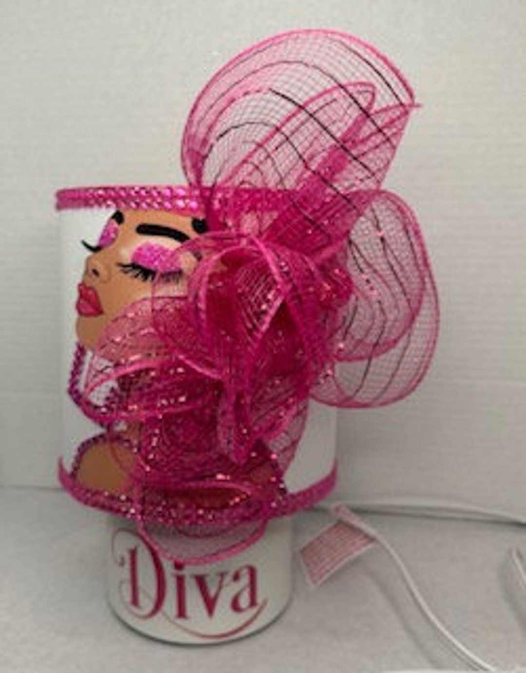 Diva Lamp, Desk Lamp, Small Lamp Shade, Afro American Lamp, Sorority ...