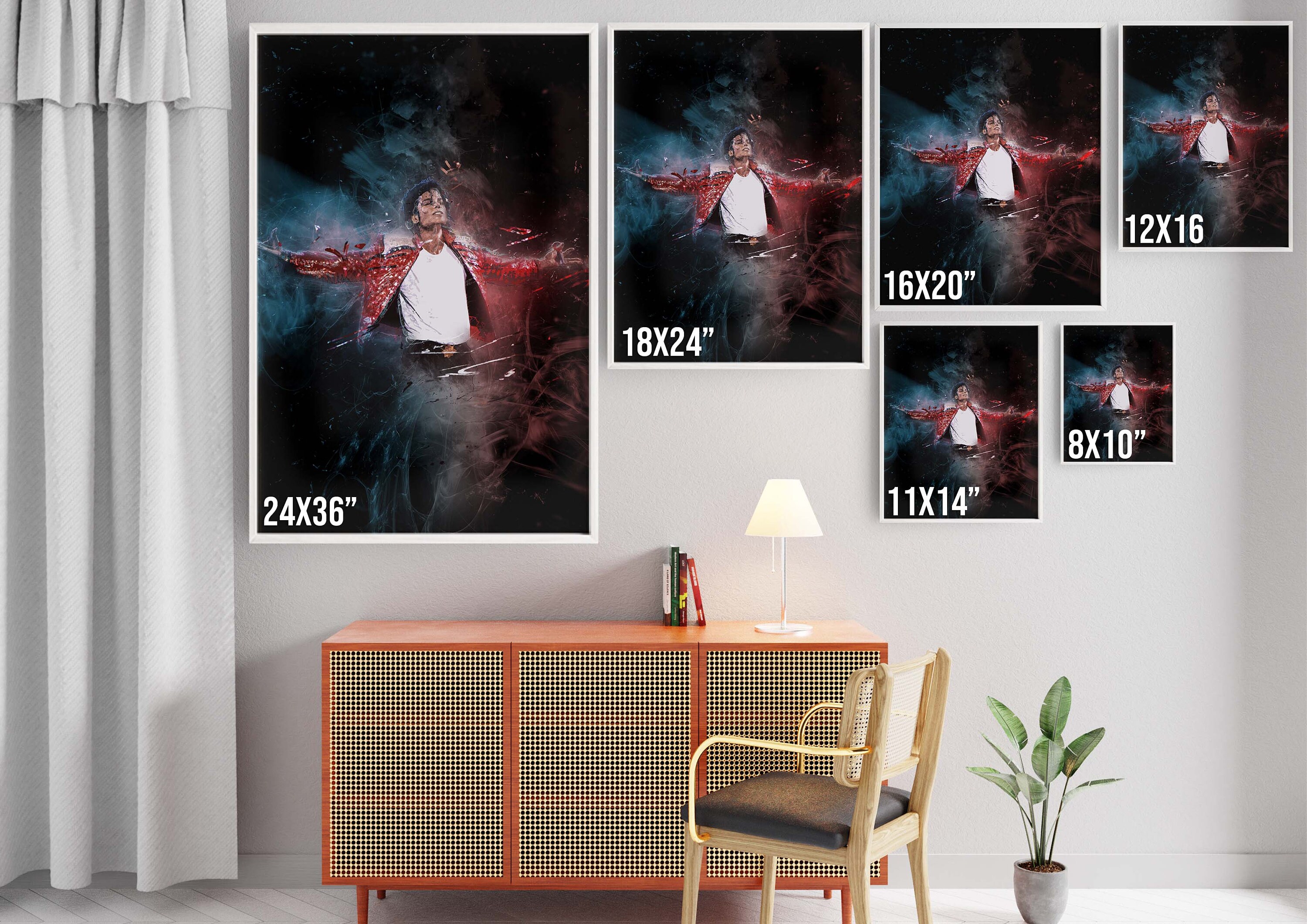 Michael Jackson Poster Digital Printable Canvas Wall Art Gift for Him ...