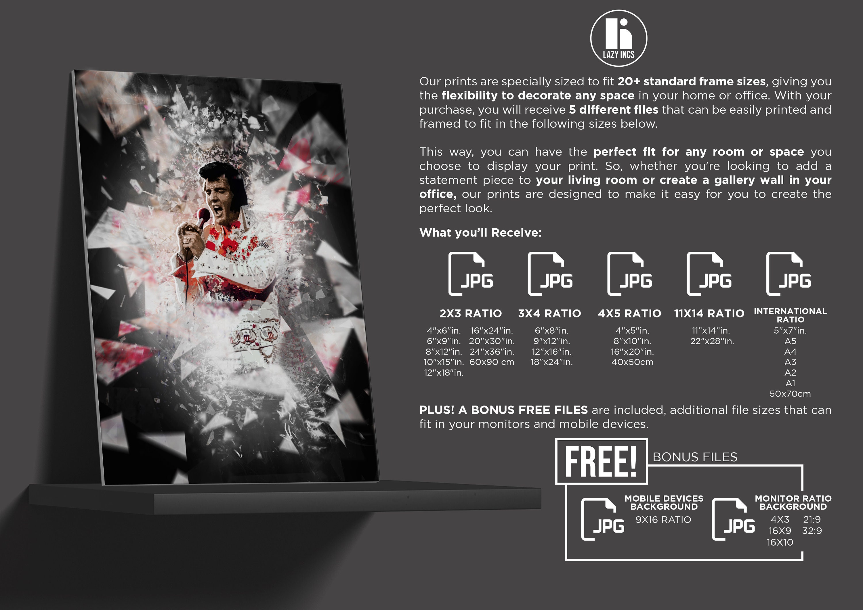 Elvis Presley Poster Digital Printable Canvas Wall Art Artist Gifts ...