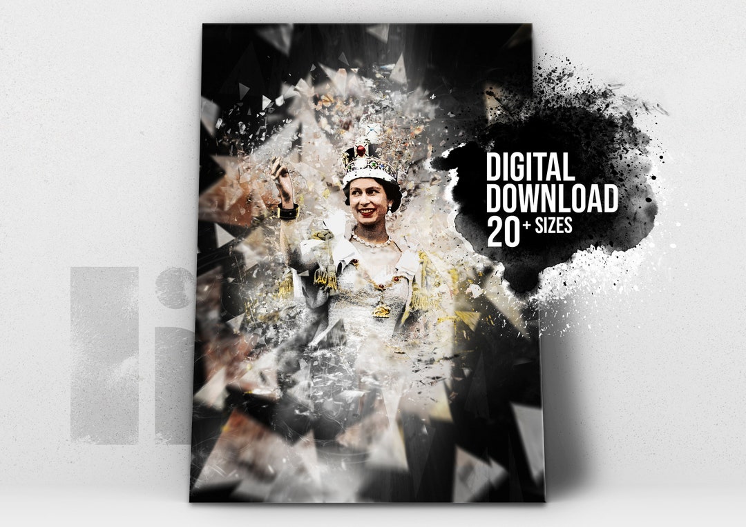 Queen Elizabeth II Poster | Digital Printable | Canvas Wall Art | Gift ...